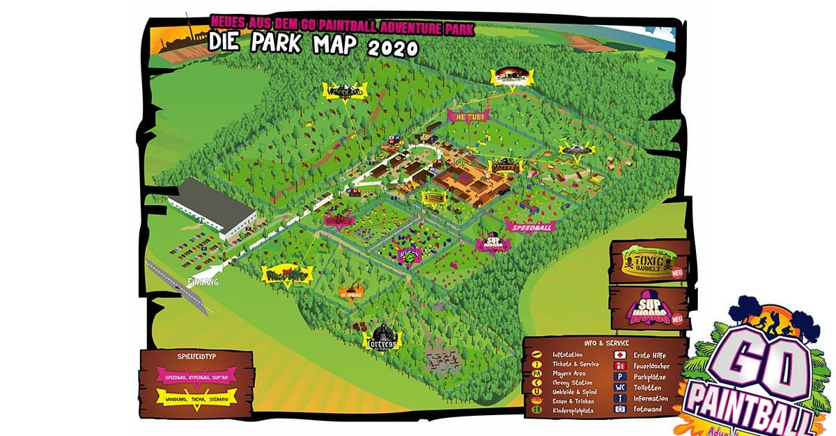 NEUE PARK MAP für 2020 - GO PAINTBALL ADVENTURE PARK